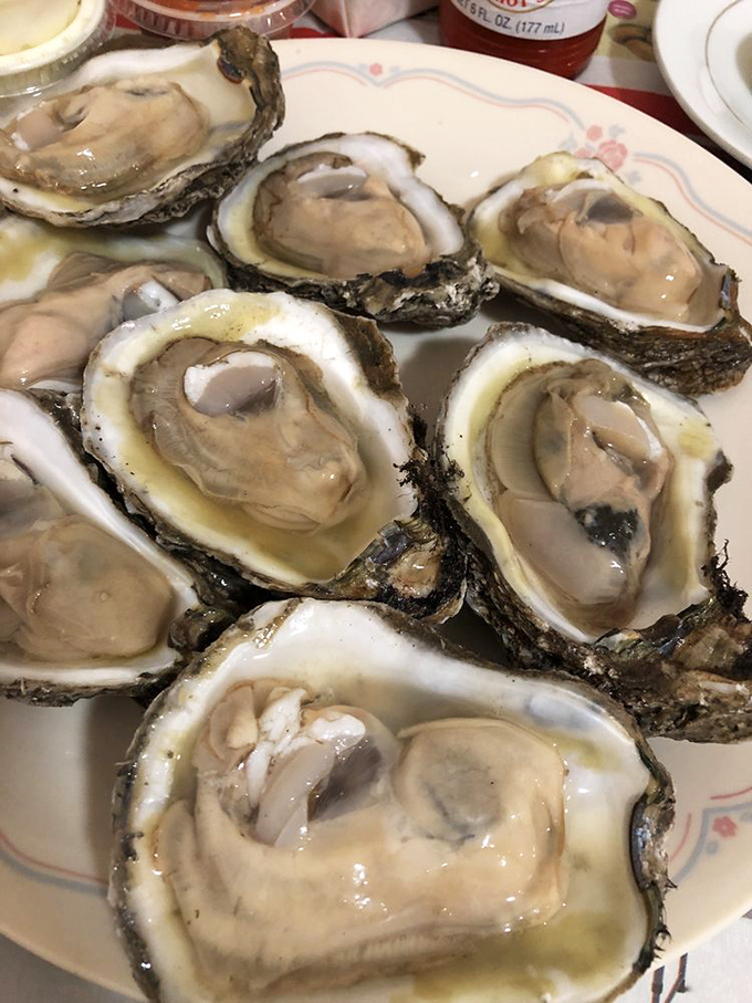 These oysters aren't just seafood; they're time capsules of oceanic flavor. Briny, plump treasures that taste like the Atlantic's finest moment captured on a plate.