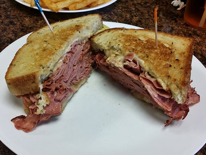 The pastrami sandwich that time forgot&mdash;gloriously thick-cut meat stacked higher than Florida's humidity levels, with just enough tang from the dressing.