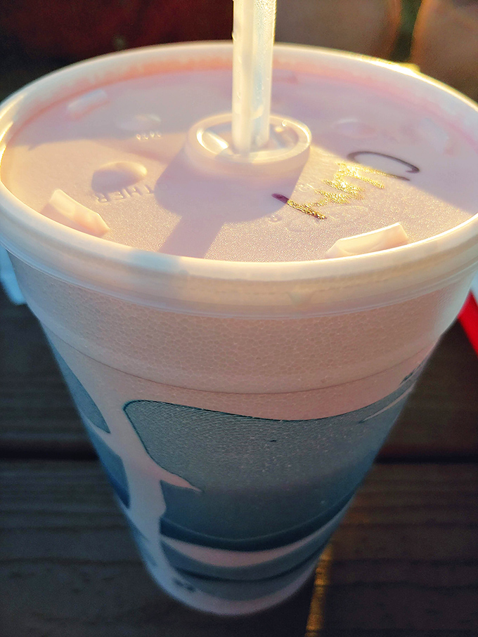 This peanut butter milkshake looks thick enough to require a construction permit and tastes like childhood happiness.