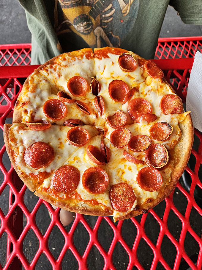 Pizza perfection doesn't always need fancy toppings&mdash;sometimes it's just the right ratio of cheese to pepperoni on a perfectly crisp crust.