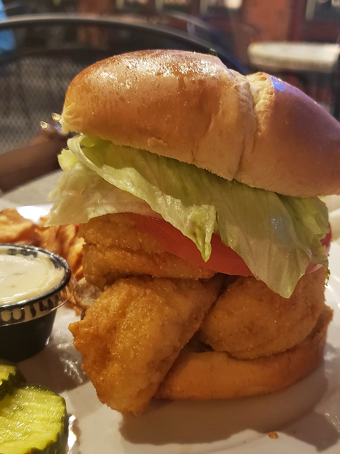A fish sandwich that actually tastes like fish! The perch is perfectly fried, proving that sometimes simple really is extraordinary.