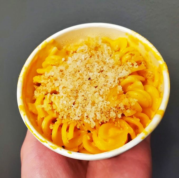Wisconsin cheddar transformed into creamy, dreamy mac and cheese with a crown of breadcrumbs that adds the perfect textural contrast.