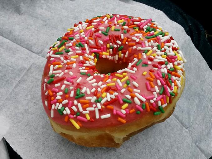 Pink frosting and rainbow sprinkles&mdash;the universal symbol for "today is going to be better than yesterday," no prescription required.