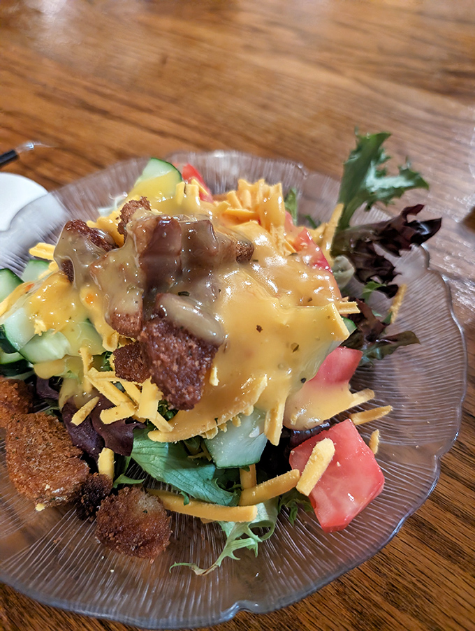 The Pittsburgh Salad proves that sometimes the best vegetables come topped with french fries and cheese. Nutrition with a wink.