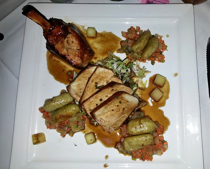 This isn't just a pork chop&mdash;it's pork elevated to art form, with vegetables that actually make you excited about eating your greens.