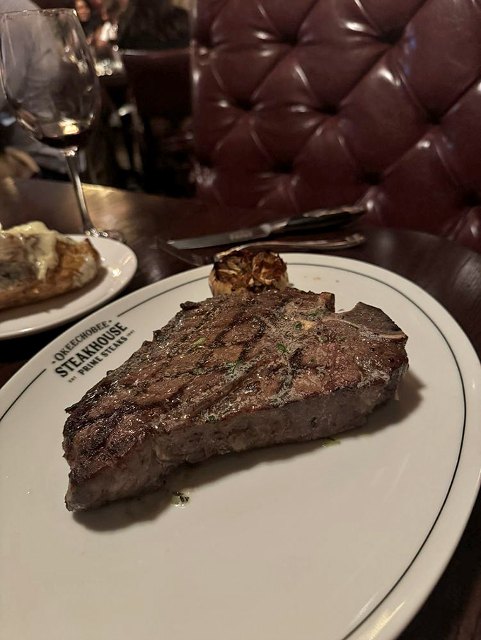 The porterhouse: where filet mignon and strip steak meet for a flavor summit. This is beef diplomacy at its finest.