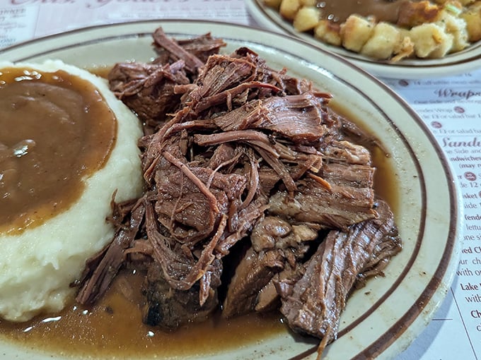 Pot roast so tender it practically surrenders at the sight of your fork. Beef that's clearly lived its best life.
