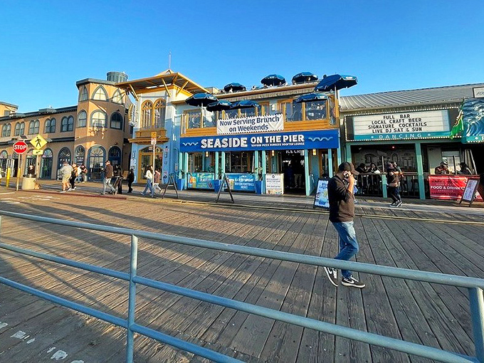 Weathered wood beneath your feet, seafood on your plate, and endless blue horizon—pier dining delivers the ultimate ocean-to-table experience.