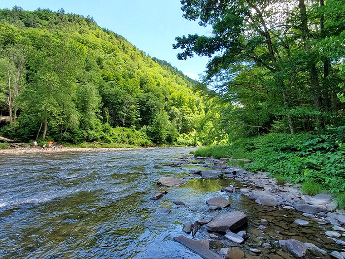Smooth stones and clear waters create nature's most inviting playground. Wade in or skip stones&mdash;either way, you're doing summer right.