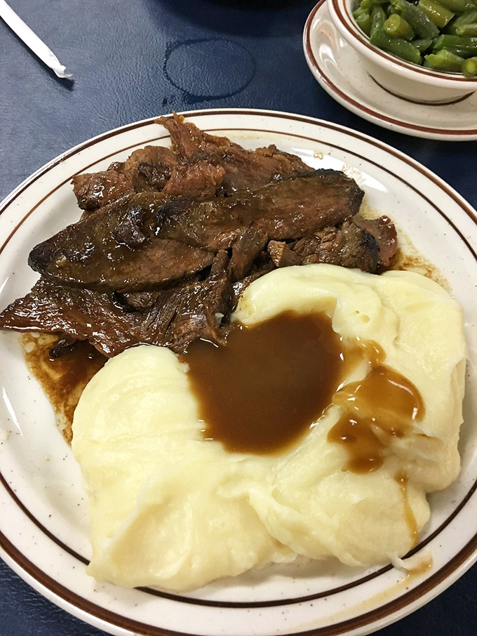 Roast beef that doesn't need a knife&mdash;just a gentle nudge and it surrenders, melting into those perfect mashed potatoes like old friends reuniting.