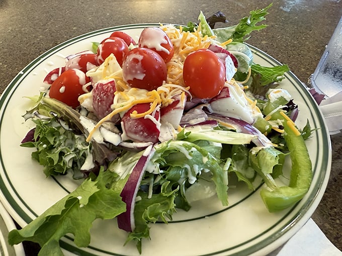 A salad that doesn't apologize for being healthy&mdash;it's too busy showing off those garden-fresh veggies and that rainbow of colors. Guilt-free deliciousness.