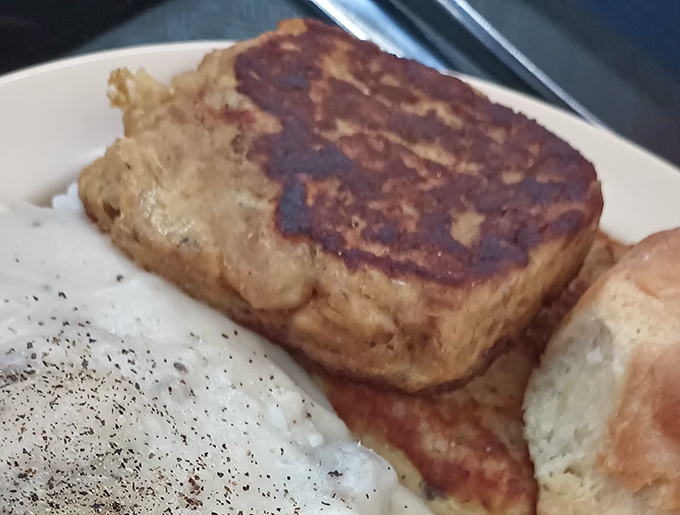 That perfectly seasoned salmon patty isn't just breakfast - it's a morning benediction that whispers, "Today's going to be alright after all."