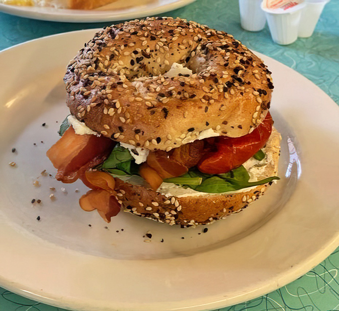 The Bagel Sammy: where New York tradition meets Southern hospitality in a tower of morning deliciousness.