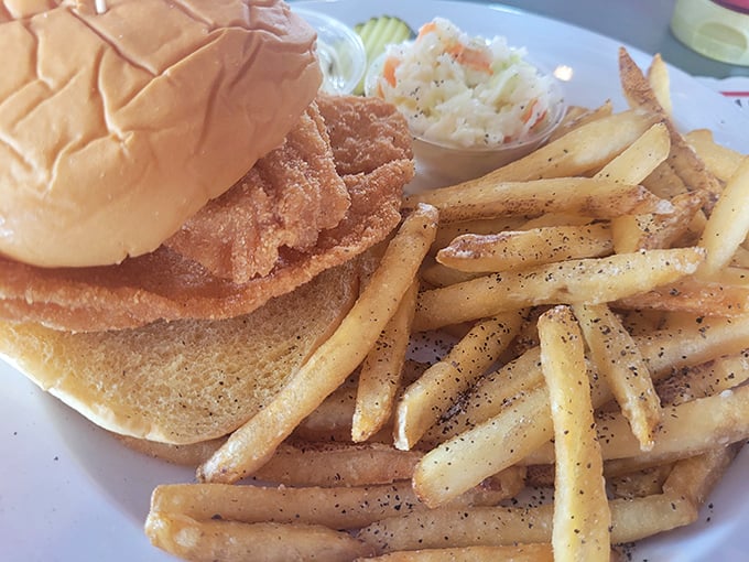 The sandwich that launched a thousand road trips. When seafood meets bread with this much integrity, napkins become essential life equipment.
