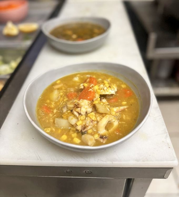 This seafood soup isn't just broth with stuff floating in it&mdash;it's a Caribbean sea in a bowl, minus the sand in uncomfortable places.