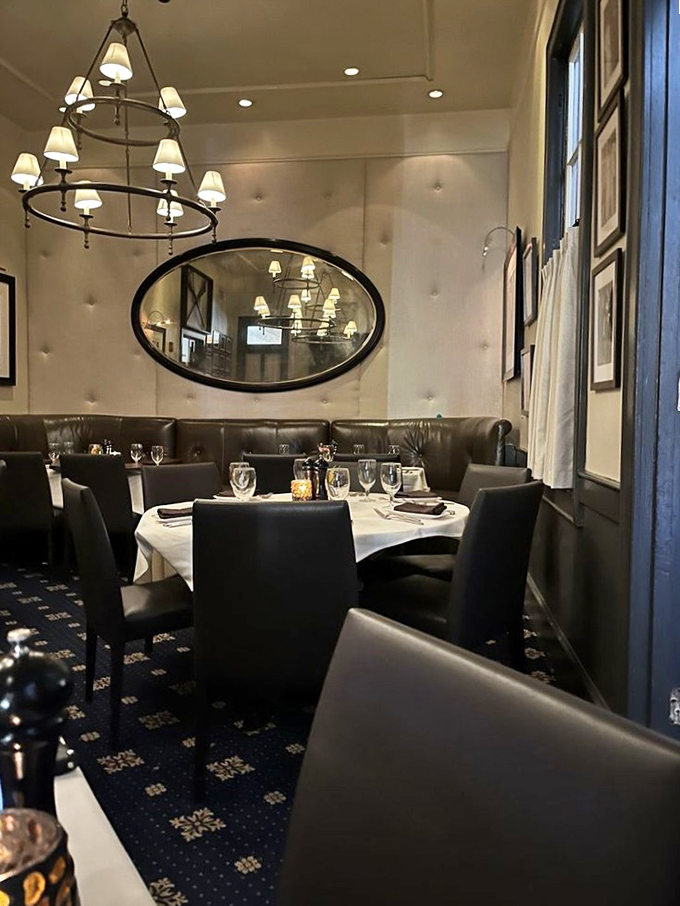 Elegant lighting, padded walls, and perfect table settings &ndash; it's like dining in a jewelry box designed for adults with sophisticated taste. 