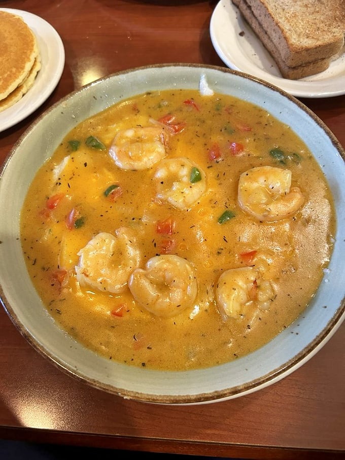 Who says breakfast can't be fancy? This shrimp and grits dish brings a taste of Southern comfort to Midwestern mornings.
