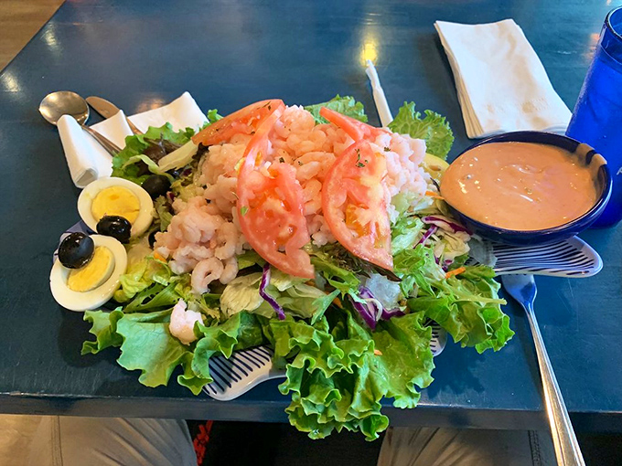 Garden meets ocean in this Shrimp Louie salad. Fresh greens crowned with sweet bay shrimp and classic dressing&mdash;proof that "eating light" doesn't mean sacrificing flavor.