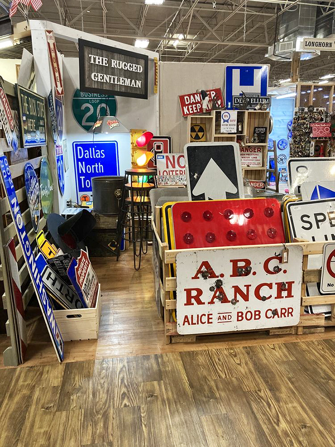 The sign collection&mdash;where Texas highways meet ranch life. That ABC Ranch sign probably has more stories than your chatty great-uncle.