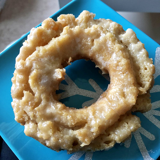 The sour cream donut – a study in textural contrast that makes you question why you ever settled for lesser breakfast pastries.