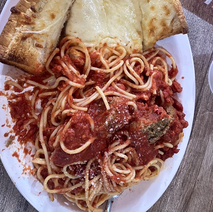 Spaghetti with meatballs and garlic bread &ndash; the comfort food equivalent of a warm hug from your favorite Italian grandmother.