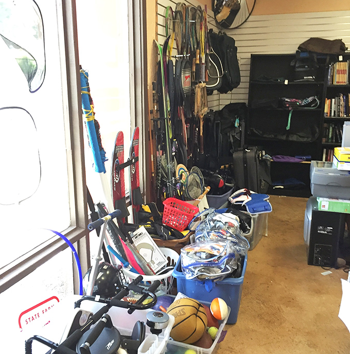 The sports equipment corner: where second chances for tennis rackets meet first opportunities for budget-conscious parents. Game on!