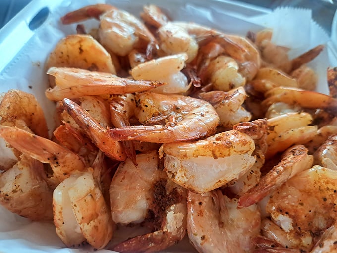 The star attraction: steamed shrimp so perfectly seasoned, you'll wonder if mermaids are working in the kitchen. 
