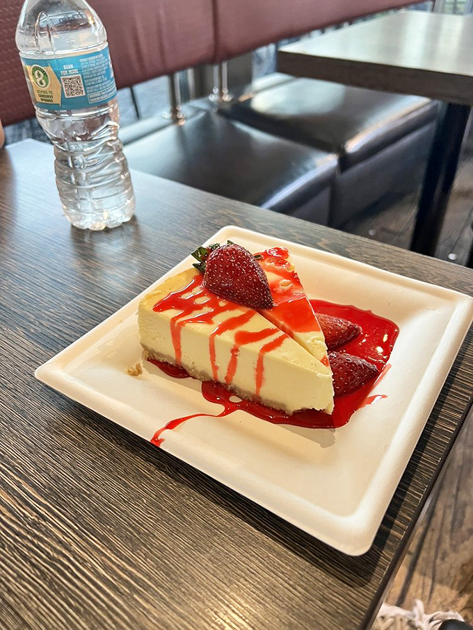 This strawberry cheesecake doesn't just satisfy a sweet tooth—it throws a full-scale celebration for your taste buds.