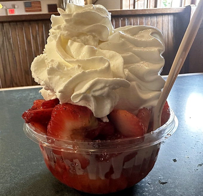 The strawberry shortcake that launched a thousand road trips. That cloud of whipped cream isn't just topping&mdash;it's the exclamation point.