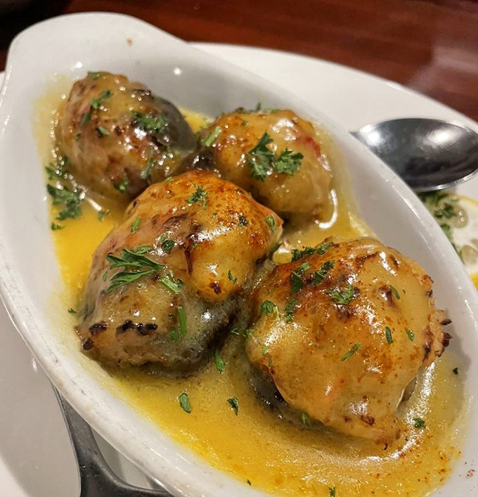 These stuffed mushrooms swimming in butter and herbs are what would happen if comfort food went to culinary school and graduated with honors.