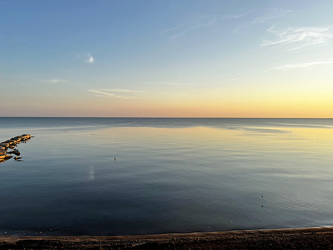 Lake Erie sunsets perform their magic nightly, turning ordinary water into liquid gold without charging admission.