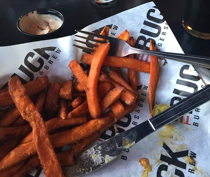 Sweet potato fries that strike the perfect balance between crispy exterior and tender interior&mdash;like the food equivalent of a perfect day.