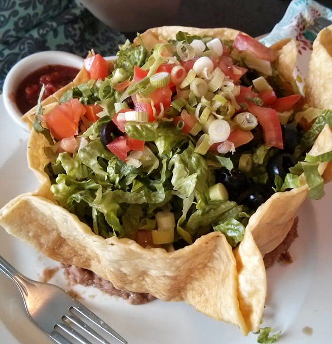 Not your average taco salad &ndash; this edible bowl cradles a garden party where every vegetable is dressed for success and ready to mingle.