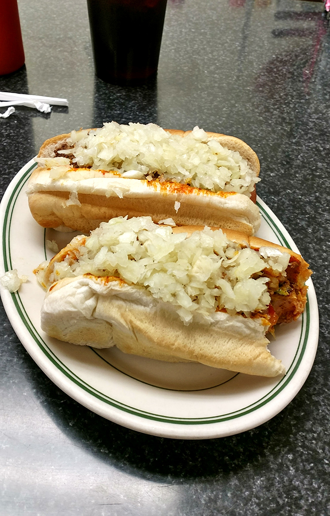 These Texas Weiners loaded with onions tell a delicious story of America—where a town famous for Civil War history serves up Texas-named treats.