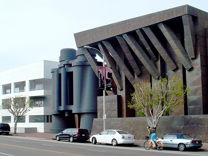 The famous Binoculars Building &ndash; architectural whimsy that makes you wonder if giants are peering into Venice's creative soul.