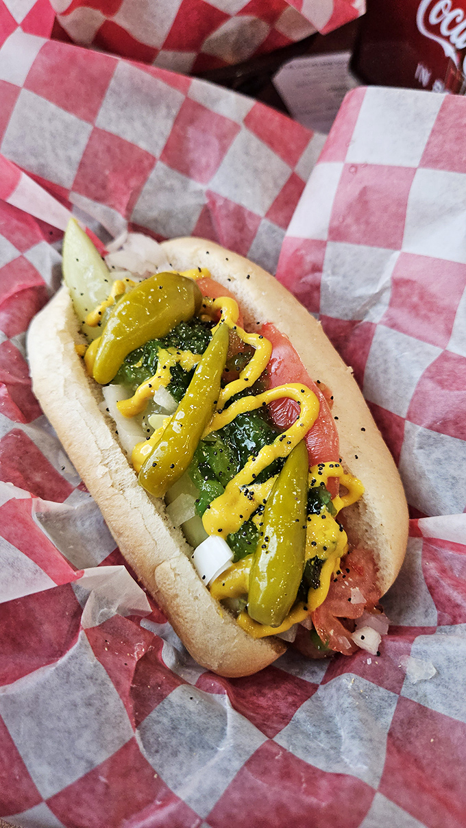 Chicago Dog devotees might call it sacrilege, but Brunswick's version makes a compelling argument. Those sport peppers and mustard zigzags are performing a perfect flavor ballet.