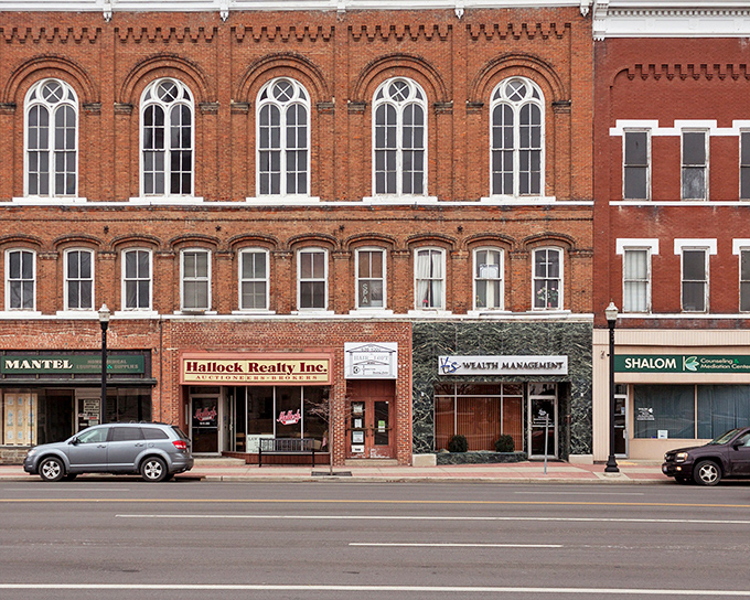 Look up! Bryan's architectural details reveal themselves to those who pause long enough to appreciate the ornate window work of a bygone era.