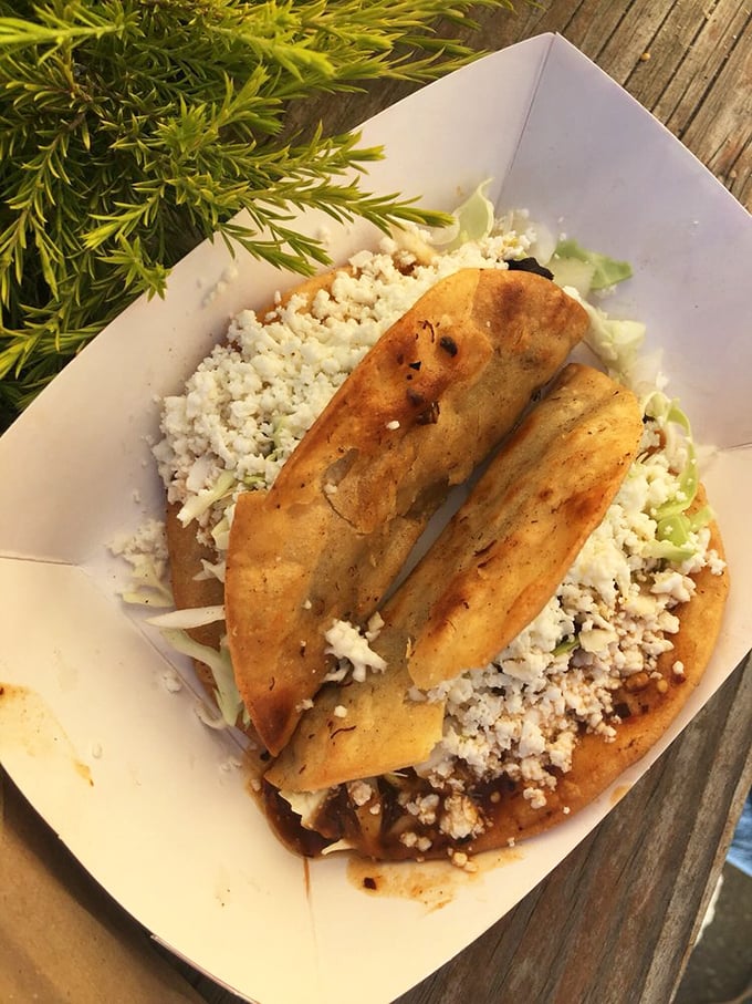 Crispy on the outside, heavenly on the inside. These tacos aren't just food; they're edible architecture designed for maximum flavor delivery.