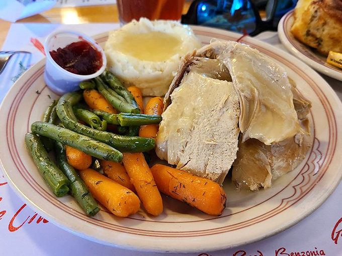 This turkey dinner looks like Thanksgiving decided to show up early and bring all its best friends.