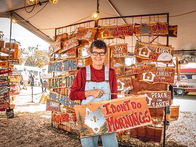 "I Don't Do Mornings" &ndash; handcrafted signs speak universal truths. This artisan's rustic wooden creations turn everyday sentiments into wall-worthy declarations.
