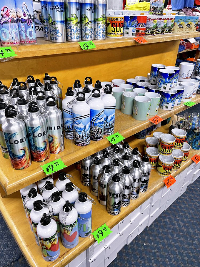 Florida captured in drinkware—because nothing says "I survived the Sunshine State" like sipping coffee from a souvenir mug for the next decade.