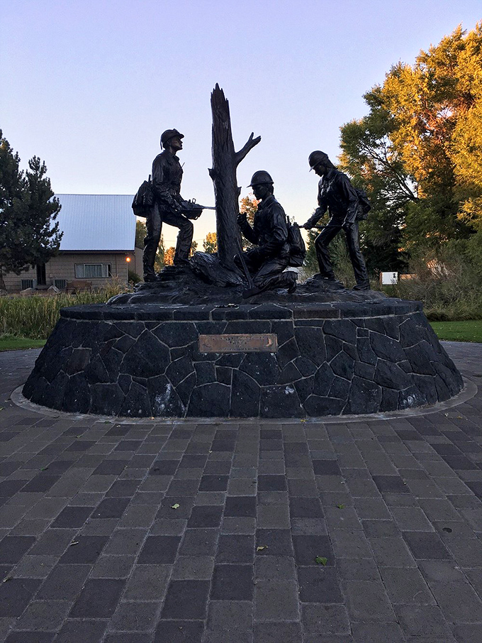 The Wildland Firefighters Monument captures heroism in bronze. A powerful tribute to those who battle nature's fury to protect our forests. 