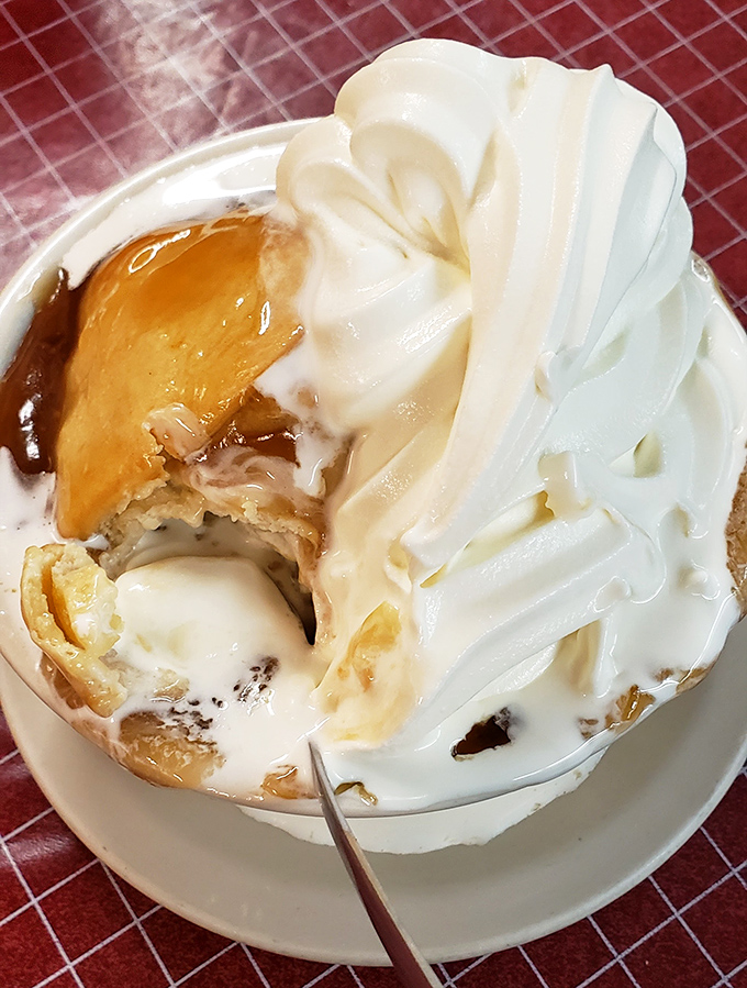 This apple dumpling isn't just dessert&mdash;it's architecture, engineering, and pure comfort wrapped in pastry and crowned with vanilla ice cream.