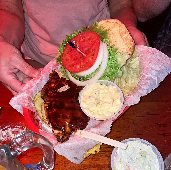 When a sandwich requires this much structural engineering, you know you're in for a serious flavor commitment worth every napkin.