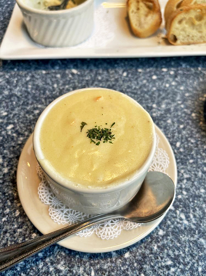 This cream of crab soup isn't just a starter&mdash;it's liquid gold in a cup, the kind of silky, crab-infused elixir that makes you contemplate drinking it through a straw.