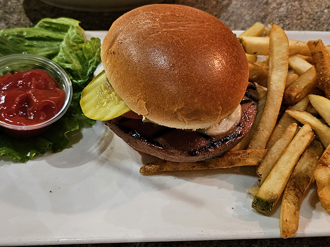 Sometimes even Italian restaurants understand the primal appeal of a perfect burger. Those hand-cut fries look like they're auditioning for a food commercial.