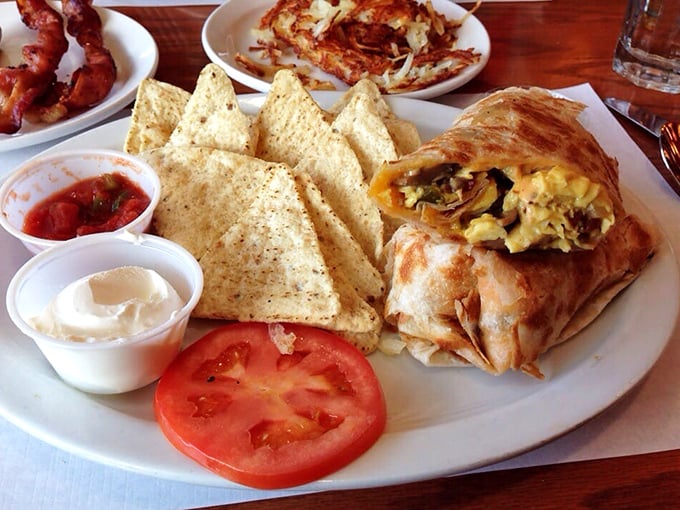 The breakfast burrito that launched a thousand return visits. Wrapped perfection that makes Monday mornings bearable again.