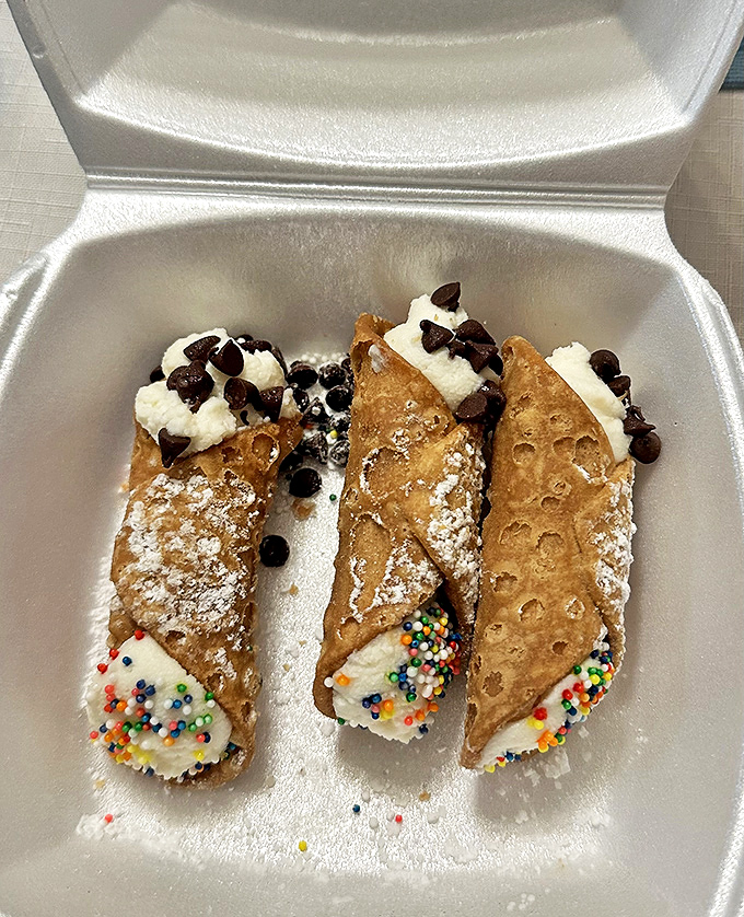 Authentic cannoli shells filled with sweet dreams - because every great meal deserves a perfect finale.