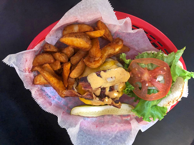 This burger doesn't need a fancy name or truffle aioli to impress&mdash;just quality ingredients and proper execution. The pickle seals the deal.