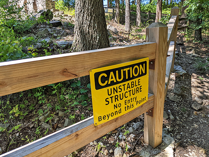 Safety first, even in castle exploration - because nobody wants to explain that emergency room visit.